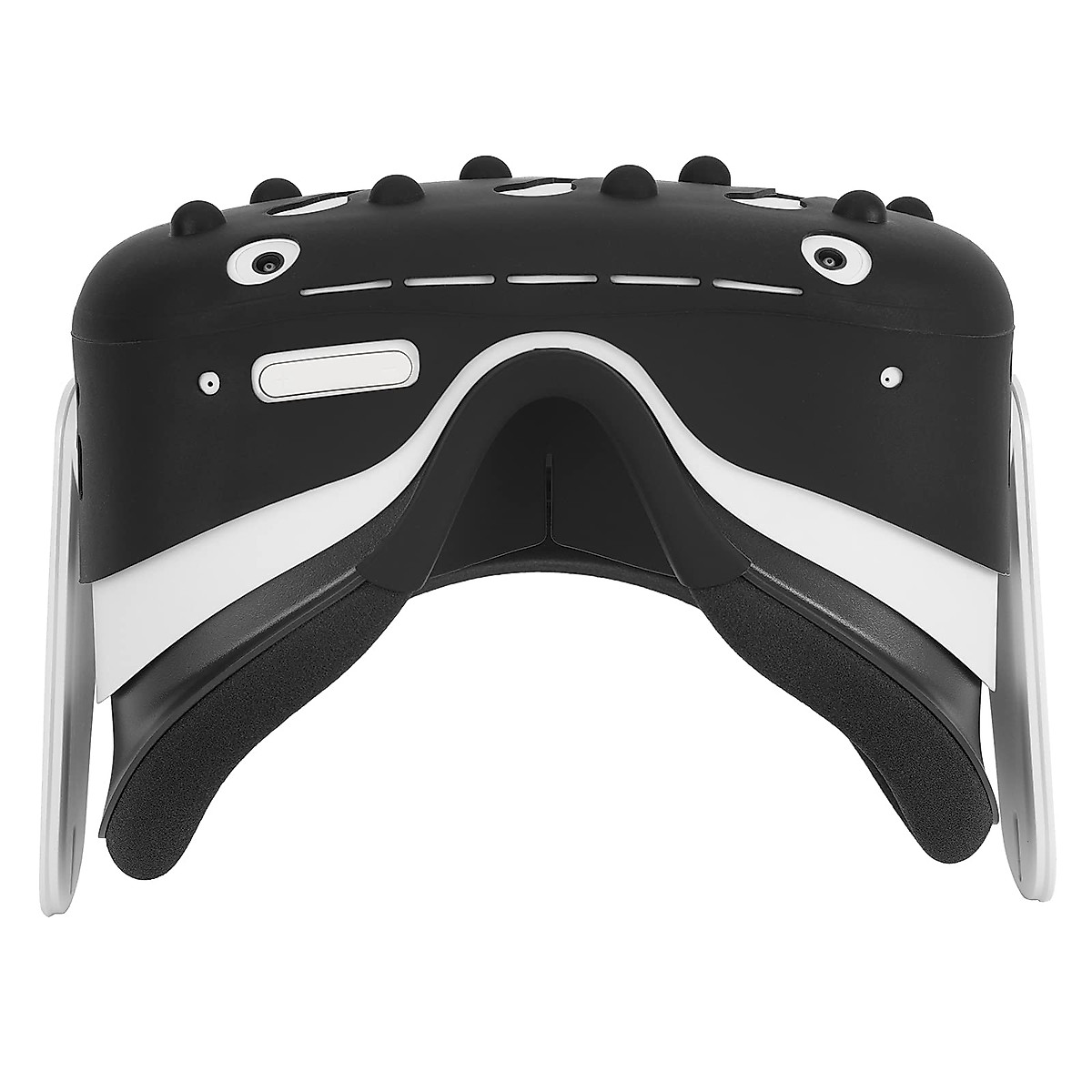 Protective VR Shell for Quest 2 Oculus Accessories Silicone Front Face Protector Cover VR Headset Protective Skin Hood with Thick Bulges Anti Scratch Preventing Collisions Dust Proof (Black)