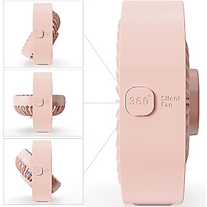 MISSUE USB Desk Fan, Small Personal Table Fan with 3 Speeds, Mini Portable USB Powered Cooling Fan for Home, Office, Indoor and Outdoor