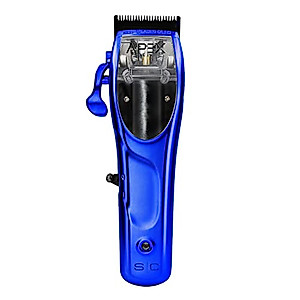 Stylecraft Super-Torque Apex Professional Metal Hair Clipper, Black Diamond Carbon Blades, 8 Magnetic Dub Guards, USB Rechargeable 4-Hour Run-time