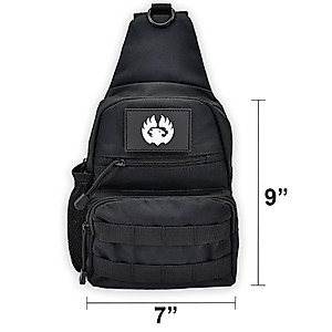 TORCH EDC Gear Chest Bag Urban Water Resistant MOLLE Shoulder Sling Daypack Black