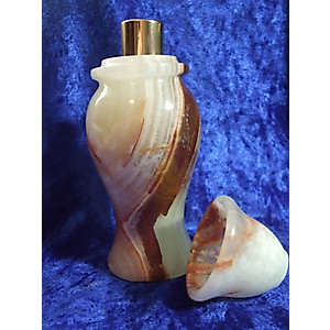 Shofars From Afar Genuine Alabaster Box 6.5" Tall w/ 30ML Spikenard Magdalena Perfume