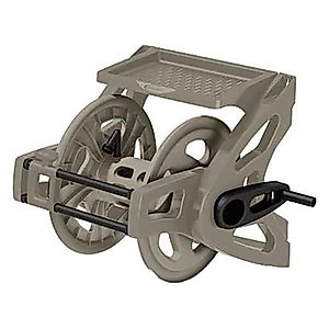 Suncast Wall-Mount Garden Hose Reel, 175 ft. 5/8 in. Vinyl Water Hose Holder, Light Taupe