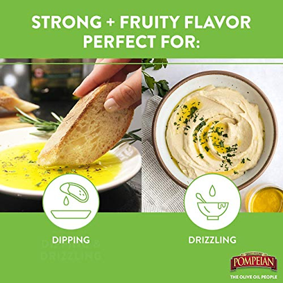 Pompeian Spanish Bold Extra Virgin Olive Oil, First Cold Pressed, Strong, Fruity Flavor, Perfect for Dipping and Drizzling, 16 FL. OZ.