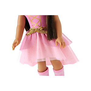 American Girl WellieWishers 14.5-inch Ashlyn Doll with Pink Leotard, Glitter Skirt, Headband, and Boots, For Ages 4+