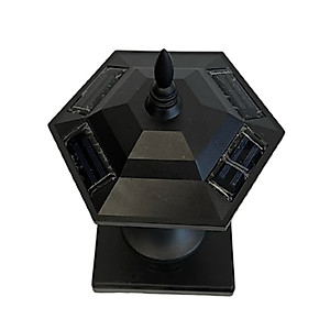 JAYXC HOME 2-Pack Solar Hexagon Super Bright SMD LED 60 Lumen Outdoor Post Cap Lights for 4x4 PVC, Vinyl, or Plastic Post (Black Finish Color)