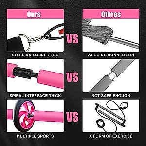 HOTWAVE Pilates Bar Kit with Resistance Bands. Fitness Bar with Ab Roller for Abs Workout. Squat Machine.Core Strength Training Equipment.Portable Home Gym for Men and Women