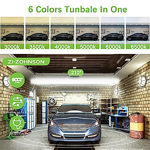 Zi-ZOHNSON 6 Pack 6CCT Tunable 4FT led Shop Lights for Workshop, 30W T8 Tube Light with 6CCT, 3000K/3500K/4000K/5000K/6000K/6500K Selectable, 130LM/W Milky Cover Linkable Shop Lights for Workshop