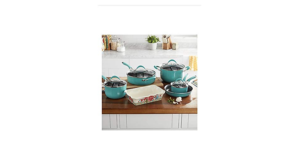 Pioneer Woman Vintage Speckle 10-Piece Cookware Set
