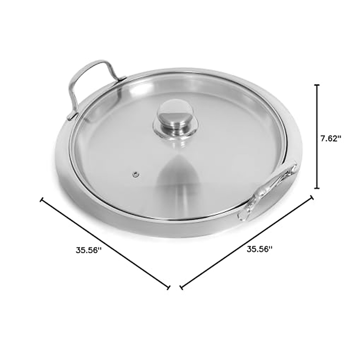 Chef's Secret 5-Ply Stainless-Steel Pancake Pan/Griddle with See Through Glass Lid