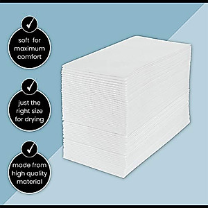 eDayDeal Disposable Cloth-Like Paper Hand Guest Towels - Soft, Absorbent, Air Laid Tissue Paper for Kitchen, Bathroom or Events, White Guest Towel (100)