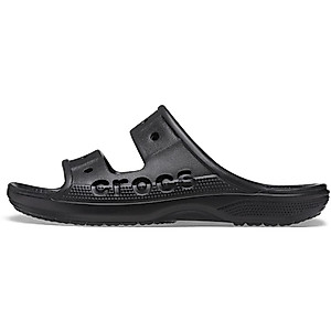 Crocs Unisex Men's and Women's Baya Two-Strap Slide Sandals, Black, Numeric_12 US