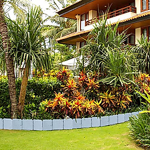 Garden Landscape Edging Border No Dig, 24.6 ft DIY Garden Fence Stone Effect Lawn Edging Plastic Plant Border for Landscape,Flowerbed, Sidewalk,Outdoor Flower Lawn (30 PCS)