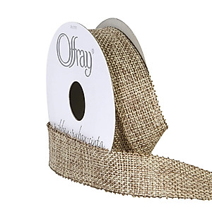 Berwick Offray 7/8" Wide Rustic Saddle Polyester Ribbon, Natural Brown, 3 Yards