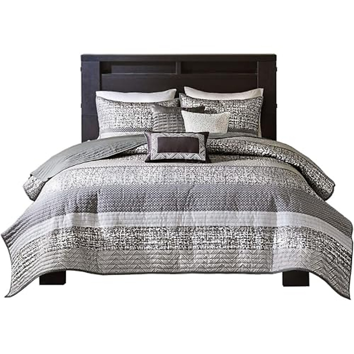 Madison Park Quilted Cal King Coverlet Set in Grey/Taupe Finish MP13-3400