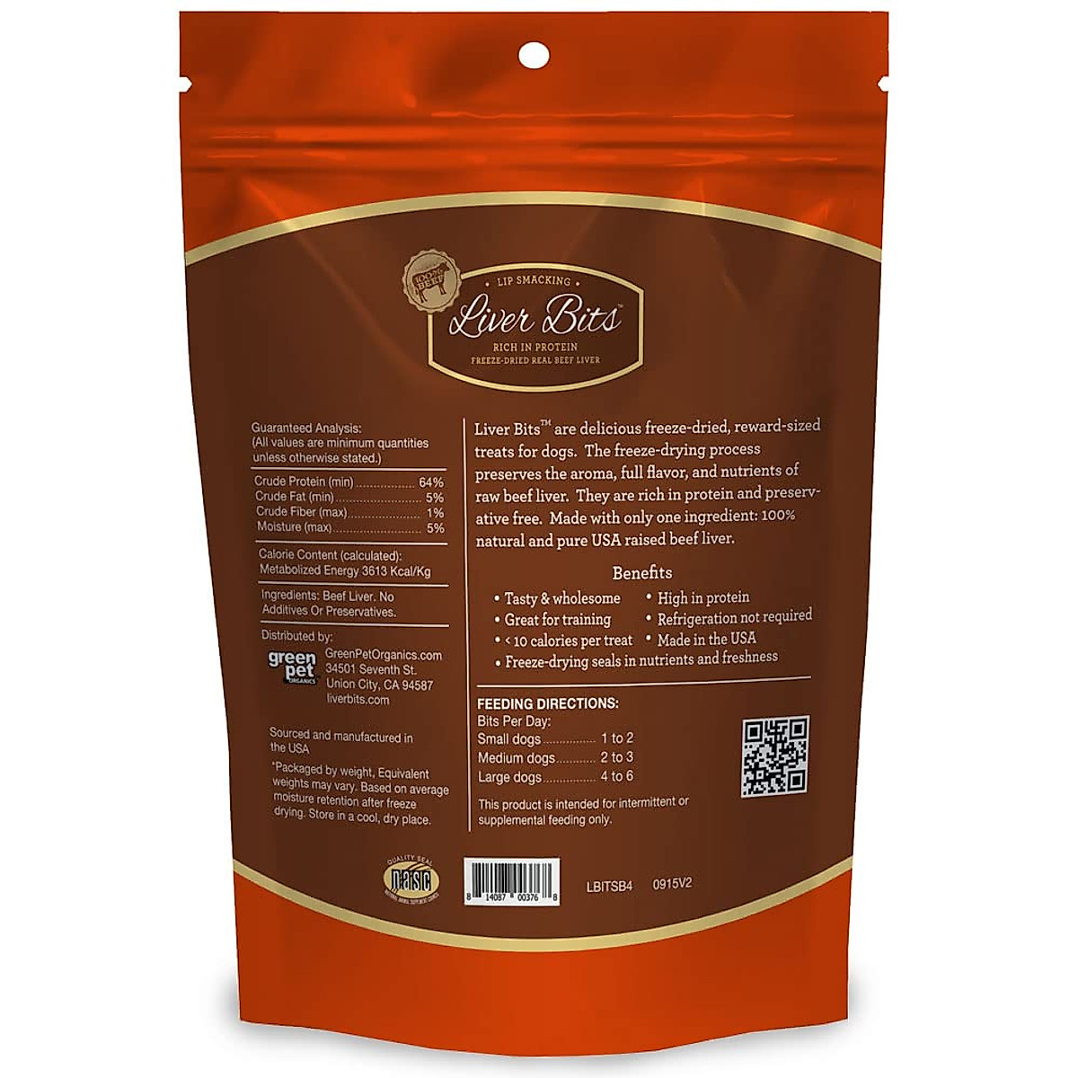 Liver Bits Treats for Dogs - Freeze Dried Training Treats - 100% Natural Raw Beef Liver - High in Protein 4 oz