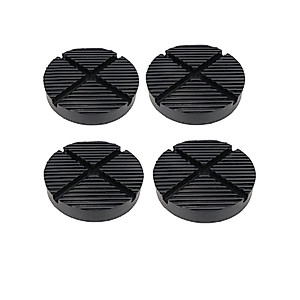 4PC Rubber Car Lift Jack Stand Pads 4.92" / 125mm for Car Jack and Lift Machine Anti-Slip Slotted Disk Surface with Frame Stand Rail Pinch