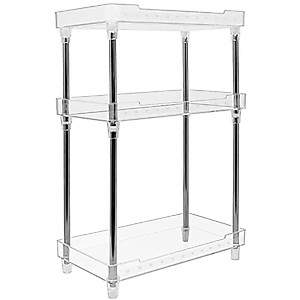 Sorbus 3-Tier Organizer Shelf Stand, Clear Storage Tray Caddy for Cosmetics, Bathroom/Kitchen Supplies,Toiletries, Counter, Vanity, Desk, Under Sink Organization