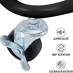 4-Tier Metal Mesh Utility Rolling Cart Storage Organizer Shelf Rack with Lockable Wheels for Living Room Kitchen Office, Black