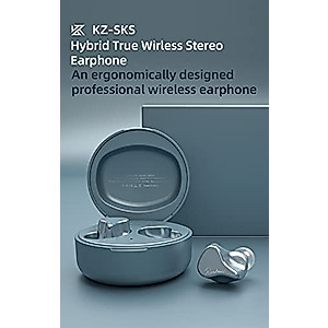 KZ SKS TWS Hybrid True Wirless Stereo IEM Earphone, Bluetooth 5.2 HiFi Stereo Noise-canceling Headsets/Headphones/Earbuds for Sports/Workout/Game (Black)