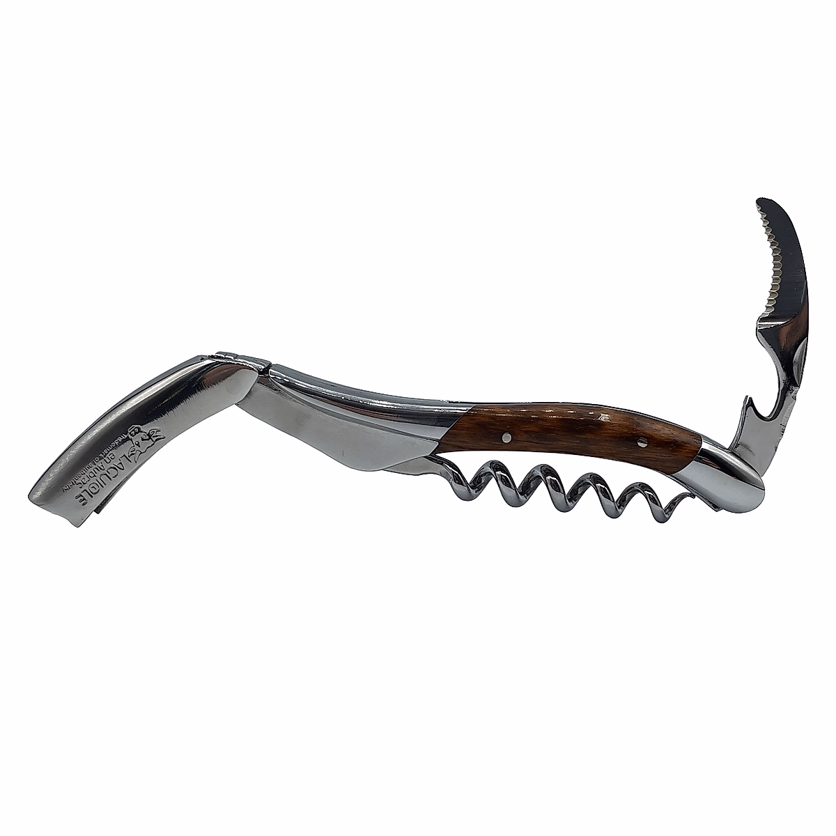 Laguiole En Aubrac Sommelier Waiter's Corkscrew, Amourette Handle, Wine Opener With Foil Cutter & Bottle Opener, Polished Bolster