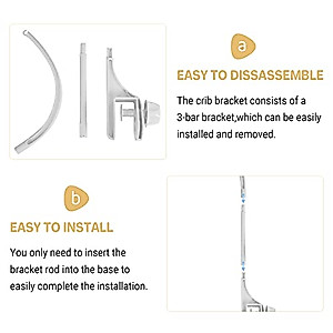 24 Inch Baby Crib Mobile Holder,Baby Bed Bell Holder,Removable Crib Mobile Arm,Double Hole Adjustable Bed Bell Holder-Easy to Install