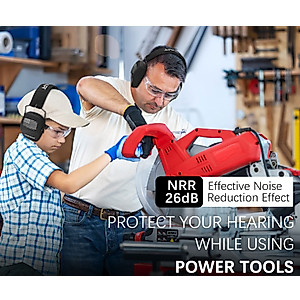 PROHEAR 016 Ear Protection Safety Earmuffs for Shooting, NRR 26dB Noise Reduction Slim Passive Hearing Protector with Low-Profile Earcups, Compact Foldable for Gun Range, Mowing (Patriot)