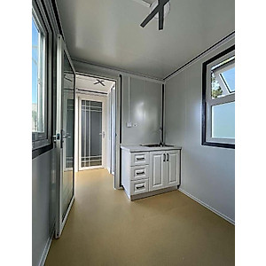 Generic Portable Prefabrecated Tiny House, Expandable Plastic Mobile House, 20X7 ft Prefab House, Foldable Moveable House, 1Bedroom with SofaBed, Cupboard, Kitchen, Ideal for Office, Shed, White