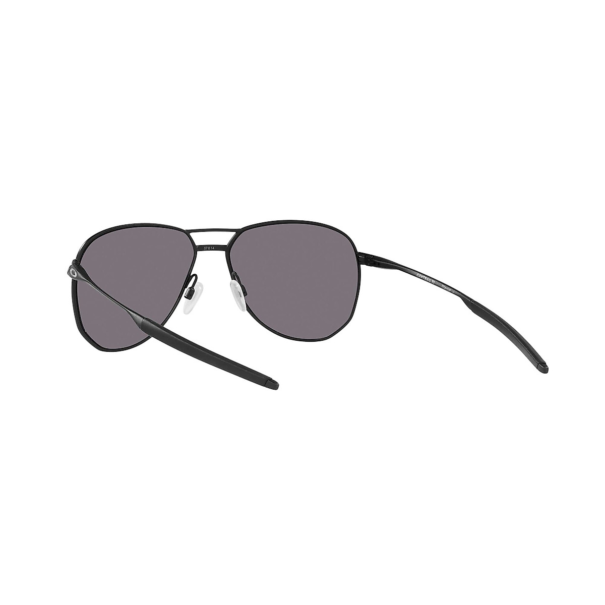 Oakley Men's OO6050 Contrail TI Aviator Sunglasses, Satin Black/Prizm Grey Polarized, 57 mm