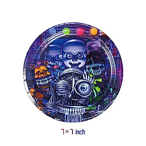 GYSIXGAOSU 40Pack Five Nights Party Supplies Party Supplies include 20 plates, 20 napkins for the Five Nights Party Supplies birthday party Decoration