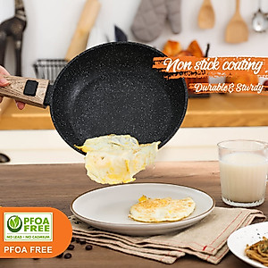 DRICKATE Frying Pan Set Nonstick Skillet Set for Induction Cooktop with Detachable Handle Marble Coating, Frying Pan Nonstick 8 Inch+9.5 Inch +11 Inch (3PCS)