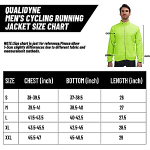 qualidyne Men's Cycling Running Jacket Hooded Bike Windbreaker Vest Removable Sleeves Reflective Lightweight Windproof Coat