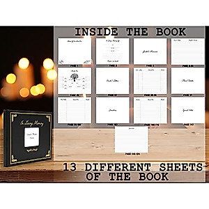 Funeral Guest Book For Memorial Service Set, Celebration of Life Sign in Book with Picture Pocket, Pen and Memory Table Card, In Loving Memory Guestbooks (Gold Embossed Leather Hardcover)