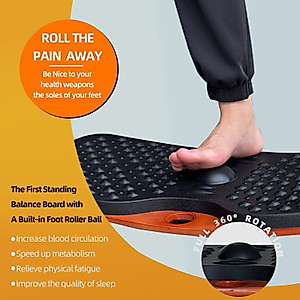 ZEALTOP Standing Desk Anti fatigue Balance Board standing desk mat wobble board Rocker Board Comfort Mat for Office (Large Size)