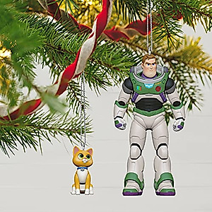 Hallmark Keepsake Christmas Ornament 2022, Disney/Pixar Lightyear Buzz Lightyear and Sox, Set of 2