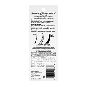 Neutrogena Healthy Volume Lash-Plumping Mascara, Volumizing and Conditioning Mascara with Olive Oil to Build Fuller Lashes, Clump-, Smudge- and Flake-Free, Black 02, 0.21 oz