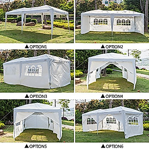 VINGLI 10x20ft Pop Up Canopy Tent with 6 Removable Sidewalls, Party Tent with Carry Bag, Outdoor Gazebo Beach Tent Camping Tent, Patio Event Tent Outdoor Canopy Commercial Canopy
