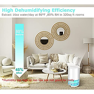 Lexenic 35 oz Dehumidifiers for Home 320 sq ft with Quiet Sleeping Mode,Portable Small Dehumidifier with 7 Color RGB LED Night Light for Rooms, Basements,Bedroom,Bathroom, Garage,Wardrobe,RV,Closet,Storage