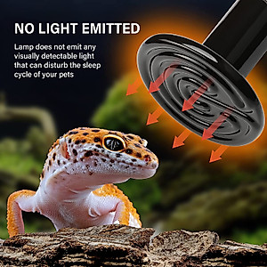 HealSmart Reptile Heat Lamp 100W Ceramic Heat Emitter, No Light Emitting Heat Bulbs for Amphibian Pet Brooder Coop Incubating Chicken, Lizard Bearded Dragon Turtle Snake Terrarium Black
