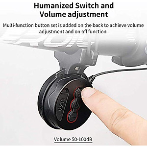 LESOVI Electric Bike Horn 100 db Cycling Bicycle Scooter Horn 4 Sound Modes with Rechargeable Battery Waterproof Bicycle Accessories for Kids Boys Adults Mountain Bike Bells (Adjustable Volume Black)