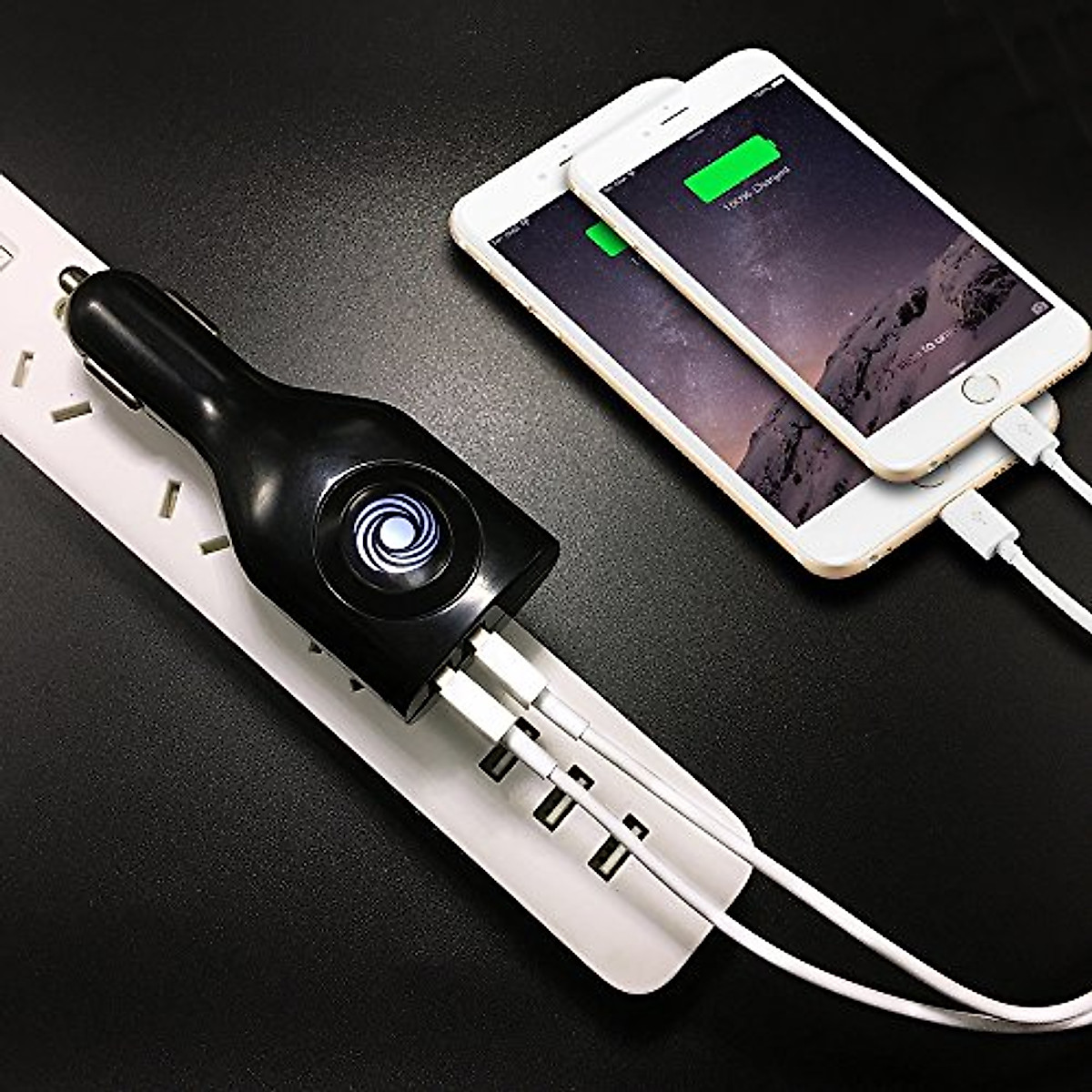 Car Charger,Dual USB Wall Charger and Car Charger with Travel Adapter Foldable Plug Home for iPhone X Xs MAX 6 7 8 Plus, iPad Mini Air Pro, Galaxy S10 9 8 7 Plus, LG Google one Plus 6 Phone