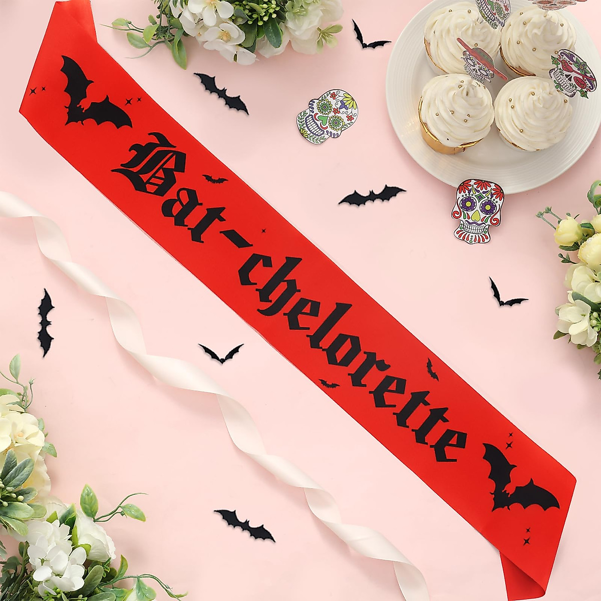 Gothic Bachelorette Party Decorations Sash Red and Black Bachelorette Party Sash Bat-chelorette Sash Decorations Bachelorette Party Supply for Gothic Bridal Shower Wedding Party Engagement for woman