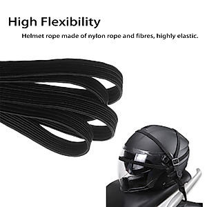 Dogxiong 23.6" Motorcycle Helmet Rope Luggage Elastic Rope, Luggage Helmet Retractable Mesh Elastic Rope Strap with 2 Hooks, Motorcycle Bungee Cord for Helmet Luggage