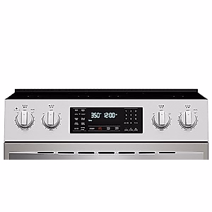 Kenmore Front Control Electric Range Oven with 5 Cooktop Elements with 7 Cooking Power Options, True Convection, Steam and Self Clean, Freestanding Oven, 4.8 cu. ft. Capacity Stainless Steel