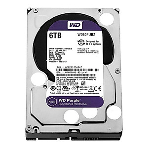 Western Digital 6TB WD Purple Surveillance Internal Hard Drive HDD - SATA 6 Gb/s, 64 MB Cache, 3.5" - WD60PURZ