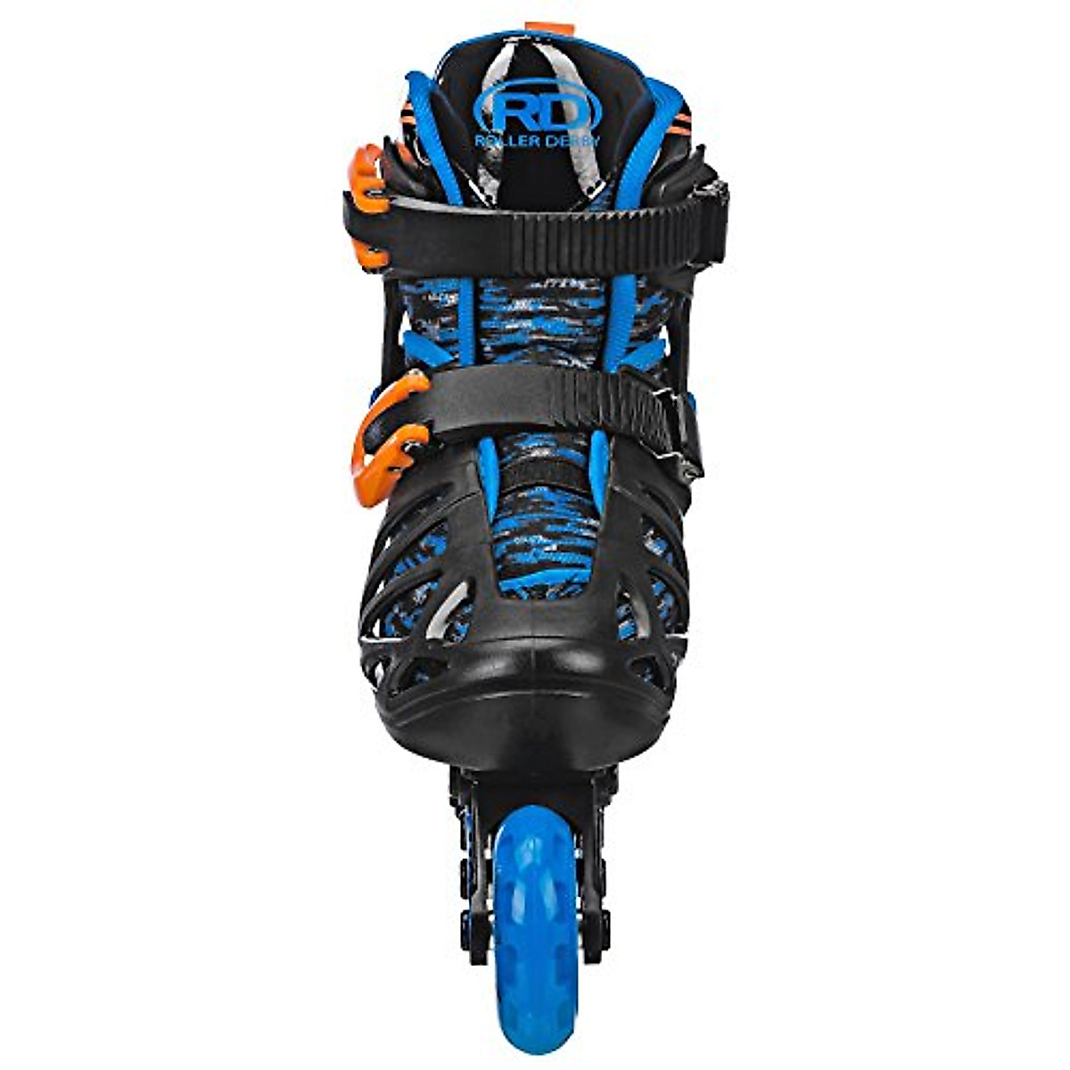 Roller Derby Tracer Boy's Adjustable Inline Medium (2-5), Black/Blue/Orange Tracer