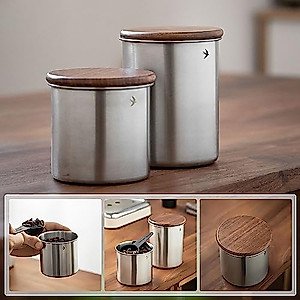 Fourmor 304 Stainless Steel Coffee Canisters 500ml - Coffee Station Container for Ground Coffee Bean Storage， Airtight Food Storage Container with Pop Lid, small Capacity Food Storage Jar for Kitchen