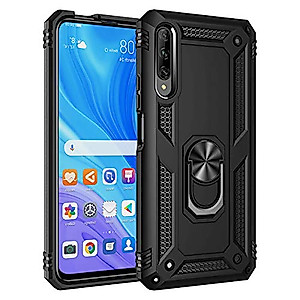 EasyLifeGo for Huawei Y9s / Huawei P Smart Pro 2019 / Honor 9X Pro Kickstand Case with Screen Protector Tempered Glass [2 Pieces], Hybrid Heavy Duty Armor Dual Layer Anti-Scratch Case Cover, Black