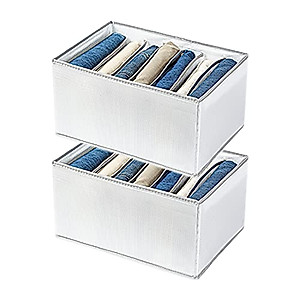 Upgraded Wardrobe Clothes Organizer, Closet Organizers and Storage, Clothes Drawer Organizer with Support Board, Foldable Clothes Storage Organizer for Leggings, Underwear, T-shirts, Jeans, Pants