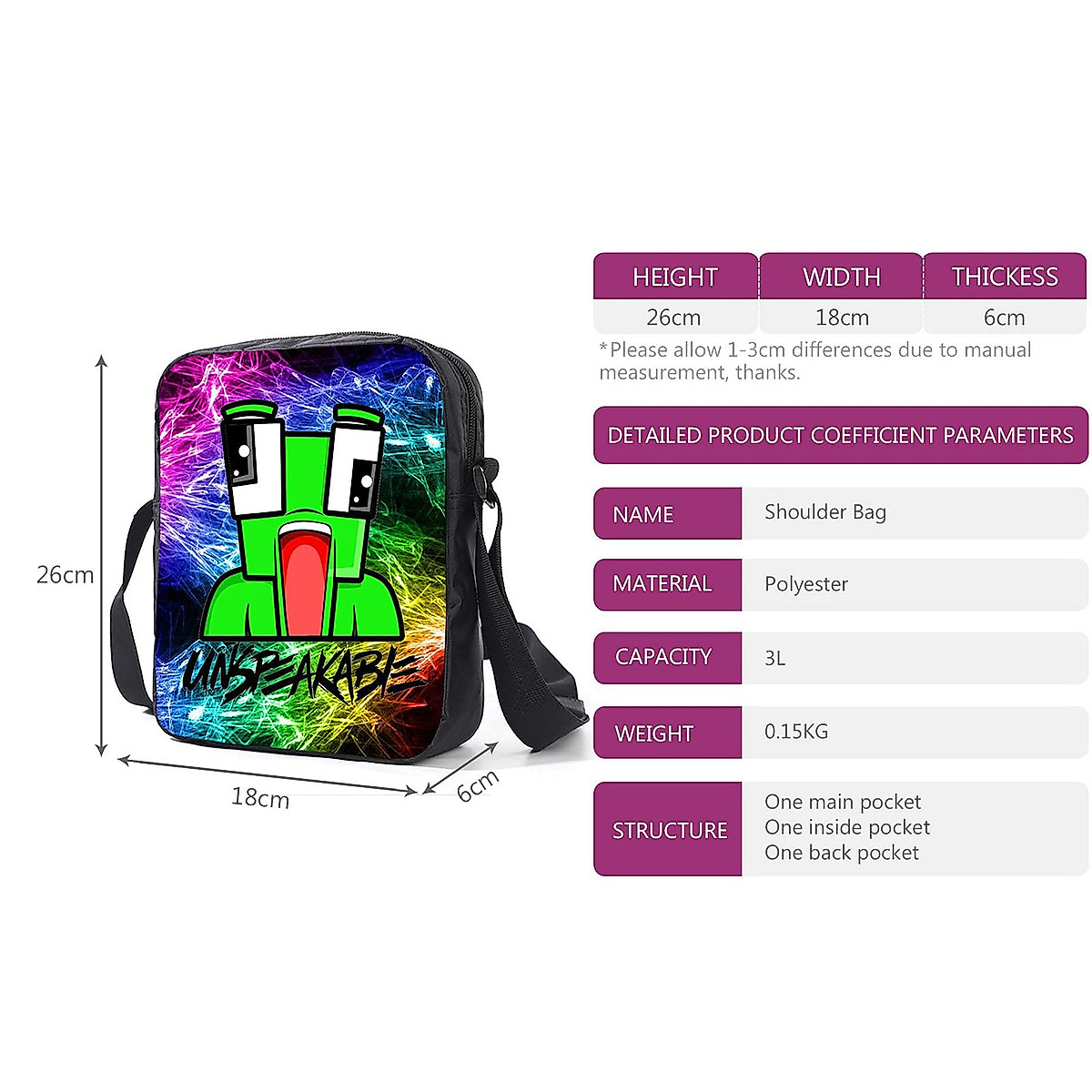 Unspeak-able Kids School Bag Set Boys Pencil Case Backpack Starry Sky Printing Book Bags Travel Daypack Girls Game Fans Gift (Sky)