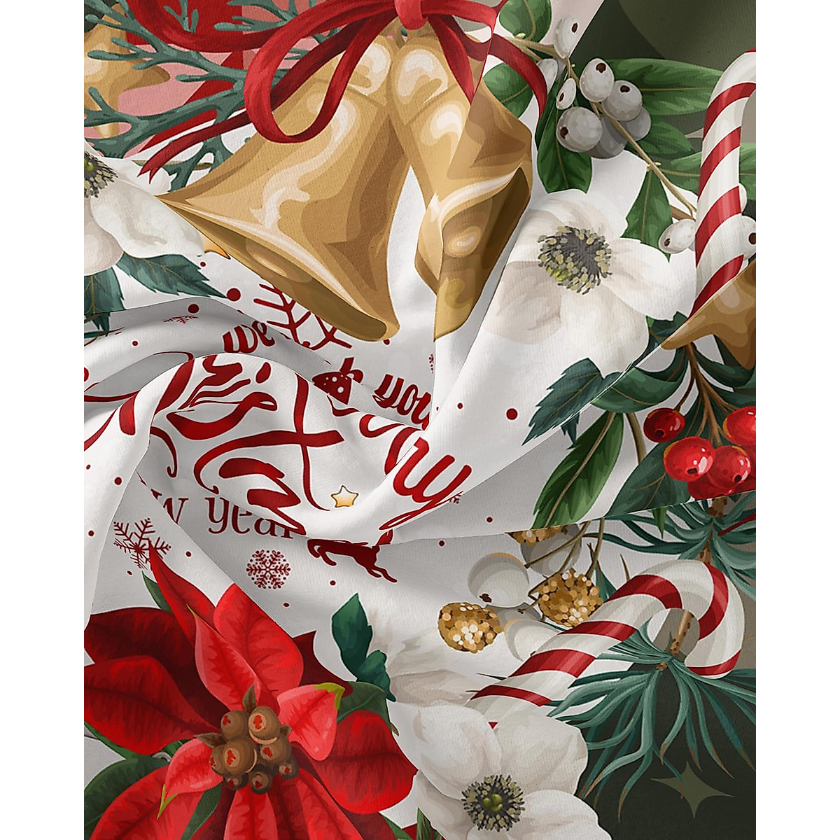 ZIRANSHU Christmas Duvet Cover King Size, Christmas Floral Wreath Comforter Cover Holiday Decoration Christmas Theme Bedding Set with Zipper Closure Printed Quilt Cover (1 Duvet Cover + 2 Pillowcase)